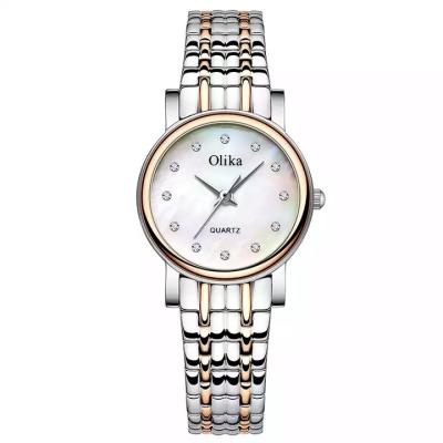 China Round Ladies Quartz Watch Bracelet Set Green Dial Simple Rose Gold Mesh Luxury for sale