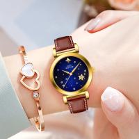 China 2022 Elegant Stainless Steel Quartz Watch Small Round Gold Watch Design For Lady for sale