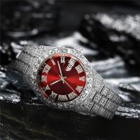 China Luxury Custom Bling Hip Hop Fully Iced Out Watches Silver Gold Blue Dial Men Wrist for sale