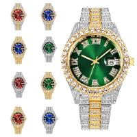 China Luxury Custom Bling Hip Hop Fully Iced Out Watches Silver Gold Blue Dial Men Wrist for sale