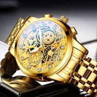 China 2022 Fashion Multifunctional Stainless Steel Waterproof 3ATM Quartz Watch For Men for sale