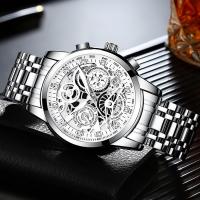 China 2022 Fashion Multifunctional Stainless Steel Waterproof 3ATM Quartz Watch For Men for sale