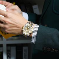 China 2022 Fashion Multifunctional Stainless Steel Waterproof 3ATM Quartz Watch For Men for sale