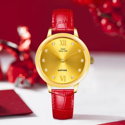 China Classic Multifunctional Leather Strap Alloy Case 3ATM Quartz Watch For Ladies for sale