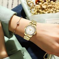 China Classic Romantic Stainless Steel Alloy Case Encrusted Diamond Quartz Watch For Women for sale
