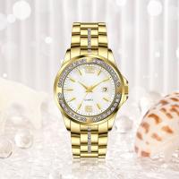 China Classic Romantic Stainless Steel Alloy Case Encrusted Diamond Quartz Watch For Women for sale
