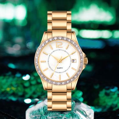 China Elegant Stainless Steel Alloy Case Diamond Quartz Watch Design For Women for sale