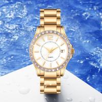 China Elegant Stainless Steel Alloy Case Diamond Quartz Watch Design For Women for sale