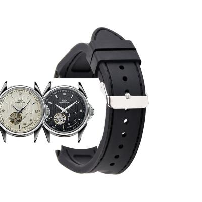 China Thick  Silicone Rubber Watch Bands , Mens Style Curved Watch Straps for sale