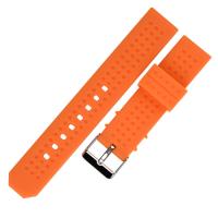 China 20mm Orange Silicone Watch Strap , Unisex Comfortable Watch Strap for sale