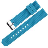 China SHX Blue Silicone Watch Straps 20mm With Square Holes for sale