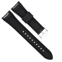 China Thick  Silicone Rubber Watch Bands , Mens Style Curved Watch Straps for sale