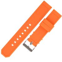 China 20mm Orange Silicone Watch Strap , Unisex Comfortable Watch Strap for sale