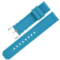 China SHX Blue Silicone Watch Straps 20mm With Square Holes for sale