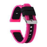 China Quick Release Silicone rubber Watch Band Custom Double Color Wristband 24mm Width for sale