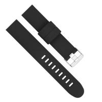China Stylish Black Silicon Rubber Watch Band Mens Adjustable Watch Strap 20mm for sale
