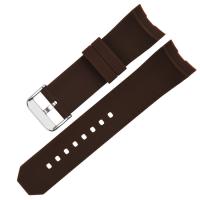 China SHX Replacement Rubber Watch Strap , 24mm Brown Silicone Watch Band for sale