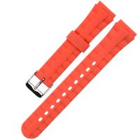 China 20x18mm Silicone Rubber Watch Strap Bands Breathable Red Color for sale