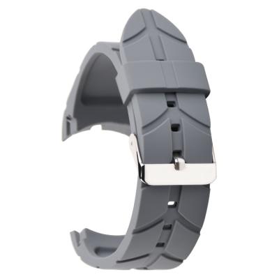 China Leaf Texture Mens Rubber Watch Bands , 24mm Silicone Watch Strap for sale