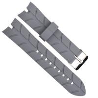 China Leaf Texture Mens Rubber Watch Bands , 24mm Silicone Watch Strap for sale