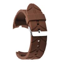 China Leaf Texture Mens Rubber Watch Bands , 24mm Silicone Watch Strap for sale