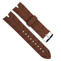 China Leaf Texture Mens Rubber Watch Bands , 24mm Silicone Watch Strap for sale