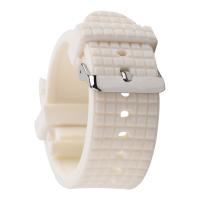 China 13 Colors 24mm Silicone Watch Band , Curved End Embossed Watch Strap for sale