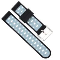 China Double Colors 22mm Natural Rubber Watch Band Cool Style With Hardware for sale