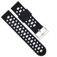 China Double Colors 22mm Natural Rubber Watch Band Cool Style With Hardware for sale