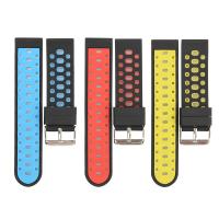 China Double Colors 22mm Natural Rubber Watch Band Cool Style With Hardware for sale