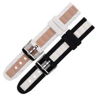 China Unbreakable Rubber Wrist Watch Band 16mm 20mm Two Tone Colors for sale