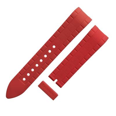 China Wear Resistant 22mm Curved Rubber Strap With 365 Days Warranty for sale