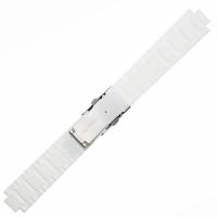 China Two Pieces 20x12mm Silicone Rubber Watch Straps Bands With Folding Clasp for sale