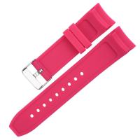 China 22mm Curved End Rubber Watch Strap , Tough Wristband For Smart Watch for sale