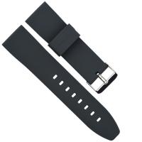 China Flat 24mm Mens Rubber Watch Bands With Square Holes for sale