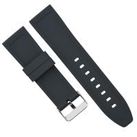 China Flat 24mm Mens Rubber Watch Bands With Square Holes for sale