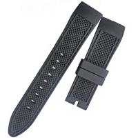 China Adjustable 22x20mm Mens Rubber Watch Bands Steady Stitching for sale
