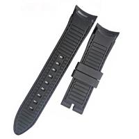 China Adjustable 22x20mm Mens Rubber Watch Bands Steady Stitching for sale