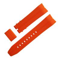 China Waterproof Silicone Rubber Watch Strap Bands Curved End Rubber Watch Strap 22mm for sale