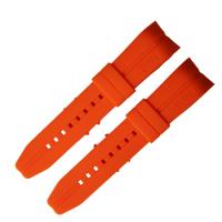 China Waterproof Silicone Rubber Watch Strap Bands Curved End Rubber Watch Strap 22mm for sale