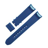 China 22mm Curved Rubber Watch Strap Water resistant SGS Certification for sale
