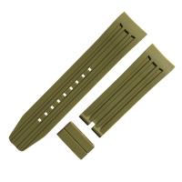 China Stiff Silicone 24mm Mens Rubber Watch Bands Custom Shape for sale