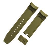 China Stiff Silicone 24mm Mens Rubber Watch Bands Custom Shape for sale