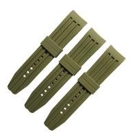 China Stiff Silicone 24mm Mens Rubber Watch Bands Custom Shape for sale