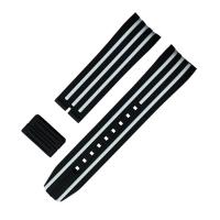 China 24*22mm washable Wrist Watch Rubber Strap Two Tone Colors for sale