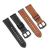 China Double Color Italian Leather Watch Band 22mm / 24mm Width for sale