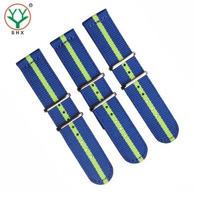 China Two Layer Nato Nylon Strap Watch Bands 24mm Double Color for sale