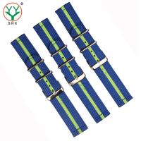 China Two Layer Nato Nylon Strap Watch Bands 24mm Double Color for sale
