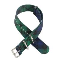 China Tartan Print Nylon Strap Watch Bands 22mm Stylish Pattern for sale