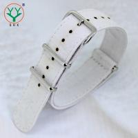 China SS304 Custom Canvas Watch Straps , Snowy White 20mm Canvas Watch Band for sale